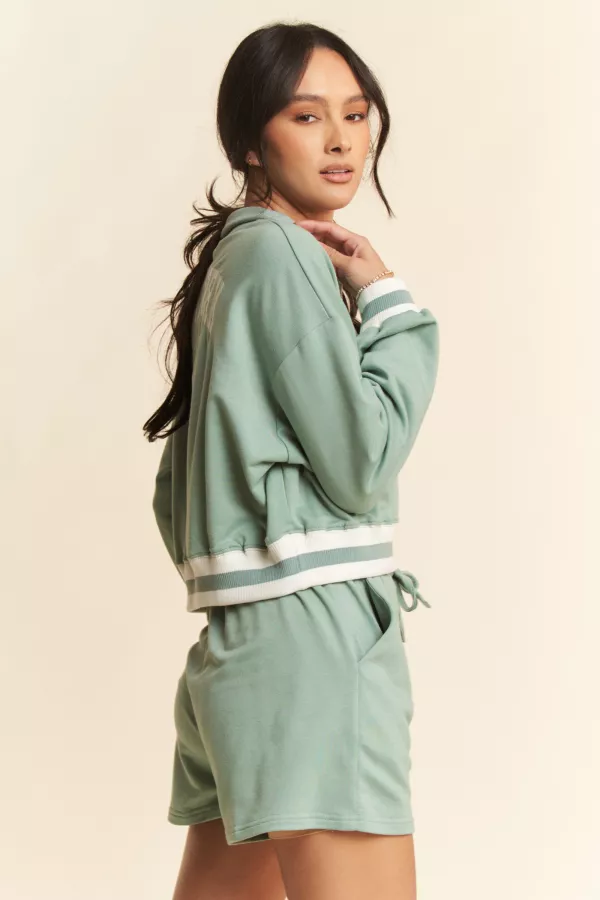 Varisty Inspired Embroidered French Terry Set - Davi & Dani